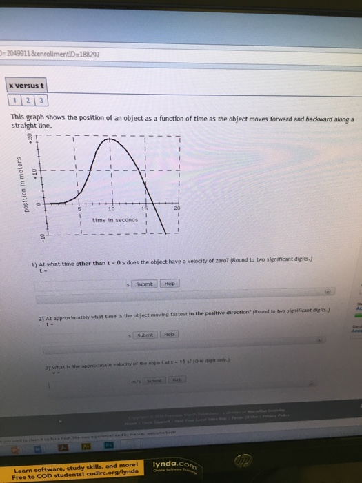 Solved This Graph Shows The Position Of An Object As A