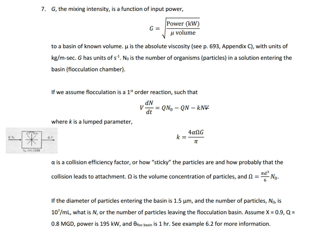 G, the mixing intensity, is a function of input | Chegg.com