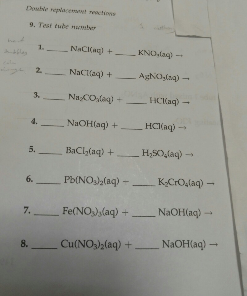 Solved Write Complete Balanced Equations For All Cases In