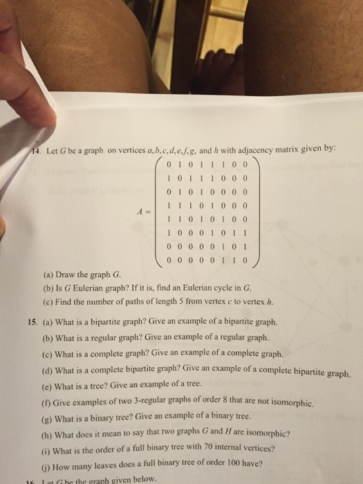 Solved Let G be a graph on vertices a, b, c, d, e, f, g, and | Chegg.com