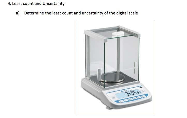 Solved Least count and Uncertainty a) Determine the least | Chegg.com
