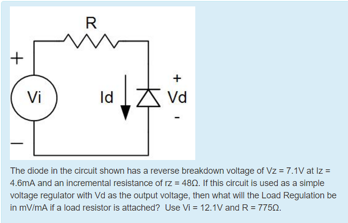 Solved The diode in the circuit shown has a reverse | Chegg.com