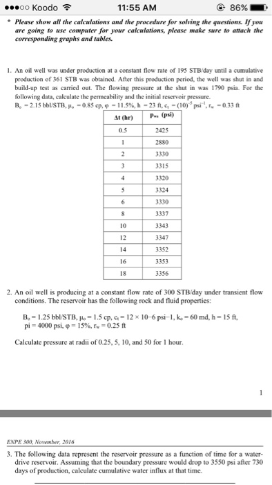 Solved An oil well was under production at a constant flow | Chegg.com