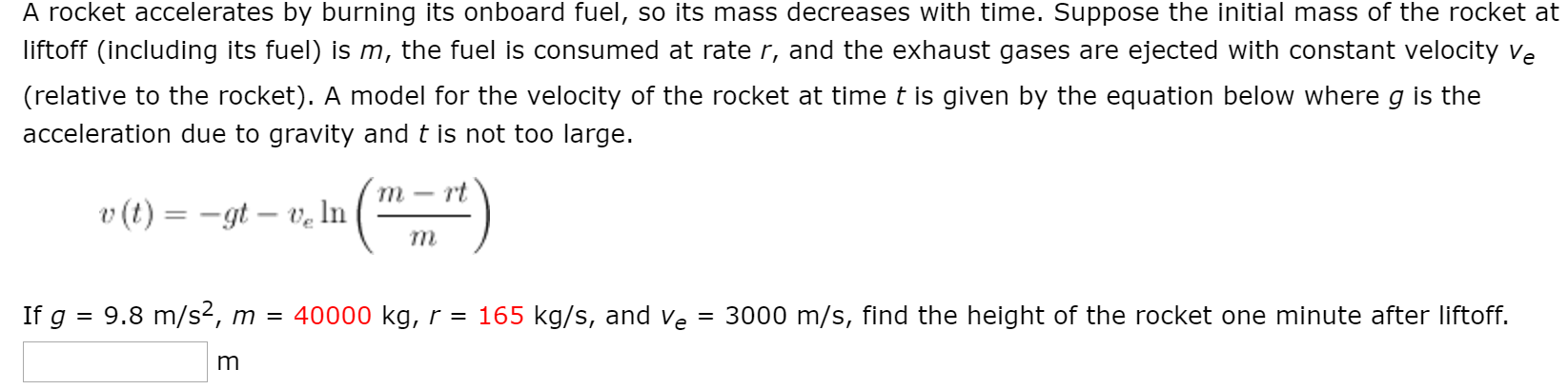 Solved A rocket accelerates by burning its onboard fuel, so | Chegg.com