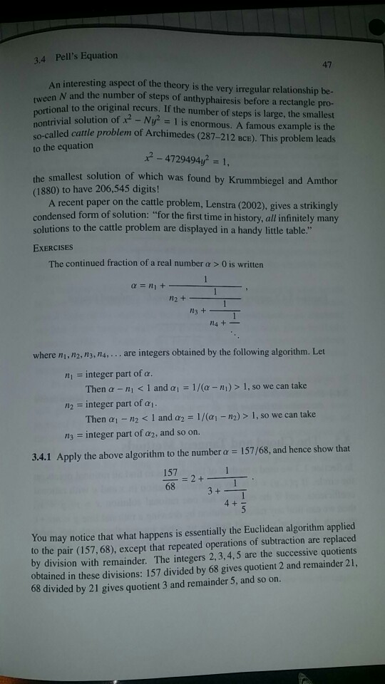 Solved solutions to the cattle problem are displayed in a | Chegg.com