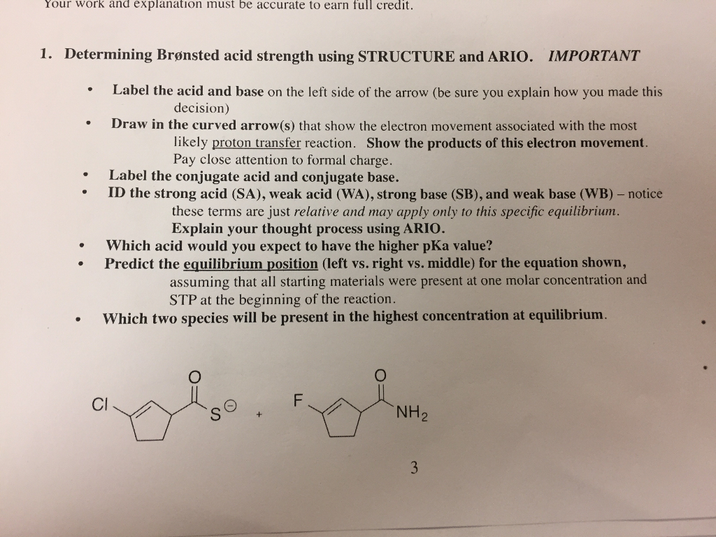 Solved Determining Bronsted acid strength using STRUCTURE | Chegg.com