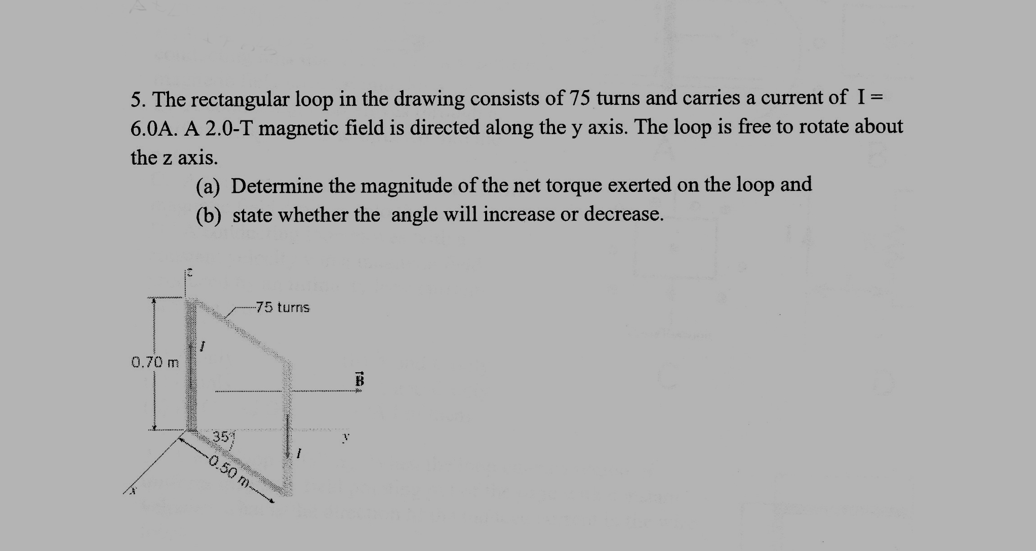 Solved: The Rectangular Loop In The Drawing Consists Of 75... | Chegg.com