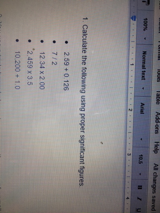 Solved Calculate the following using proper significant | Chegg.com