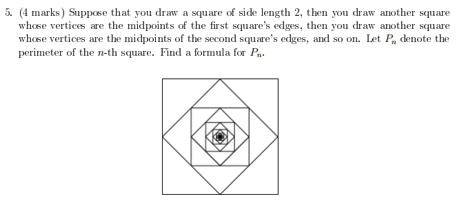 Solved 5. (4 marks) Suppose that you draw a square of side | Chegg.com
