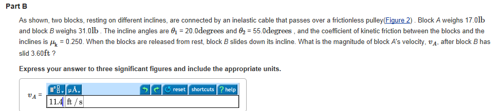 As shown, two blocks, resting on different inclines, | Chegg.com