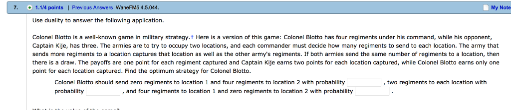 Solved 7. • 1.1/4 points | Previous Answers WaneFM5 4.5.044. | Chegg.com Solved 7. • 1.1/4 points | Previous Answers WaneFM5 4.5.044. | Chegg.com