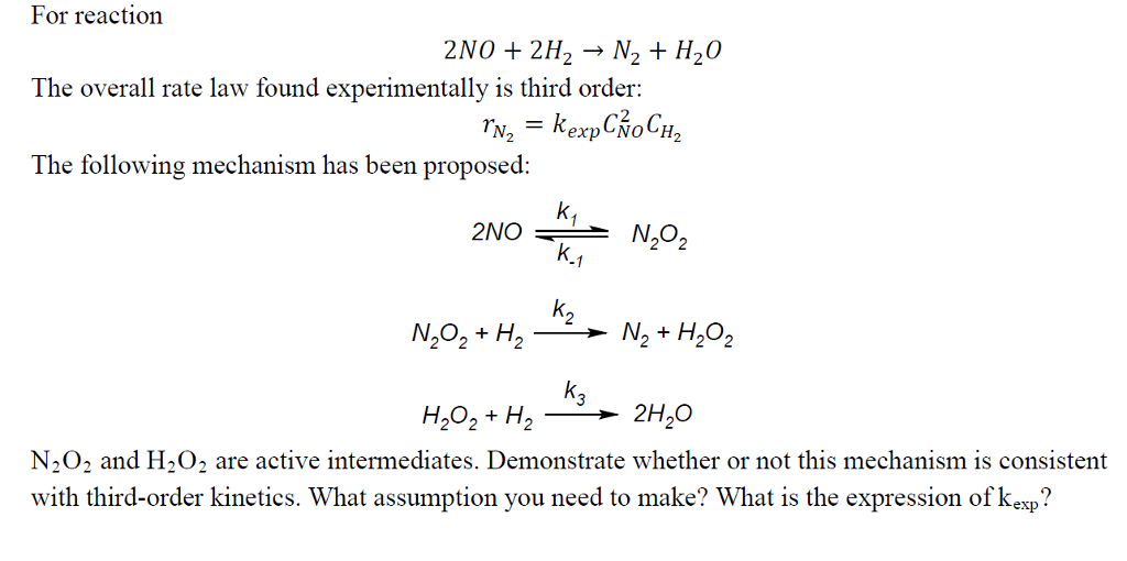 Solved For reaction The overall rate law found | Chegg.com