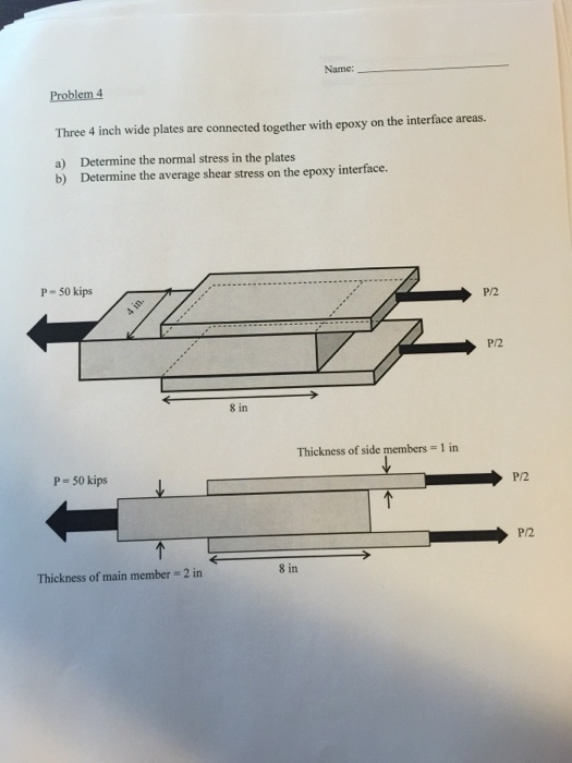 Solved Three 4 inch wide plates arc connected together with | Chegg.com