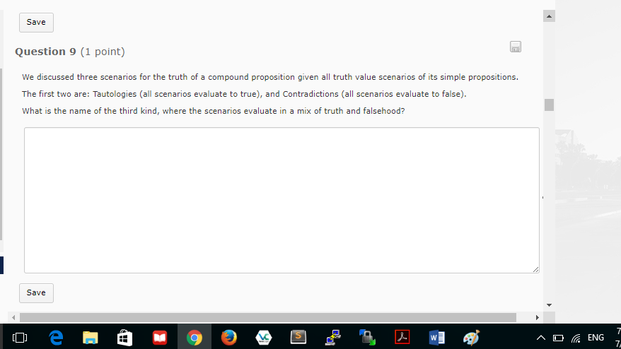 Solved We discussed three scenarios for the truth of a | Chegg.com