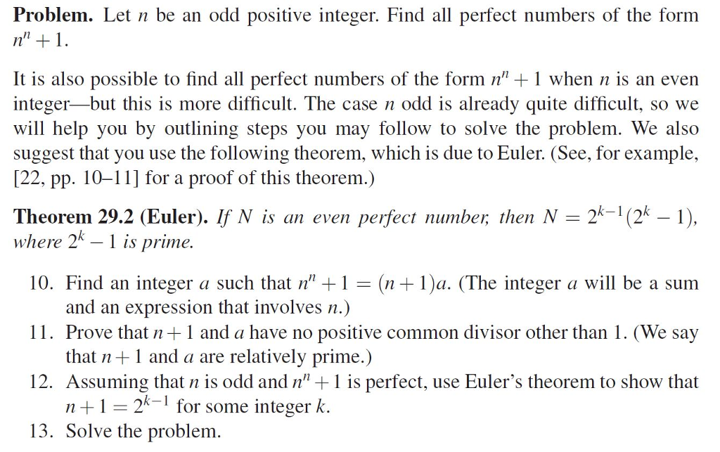 Solved Problem. Let n be an odd positive integer. Find all | Chegg.com