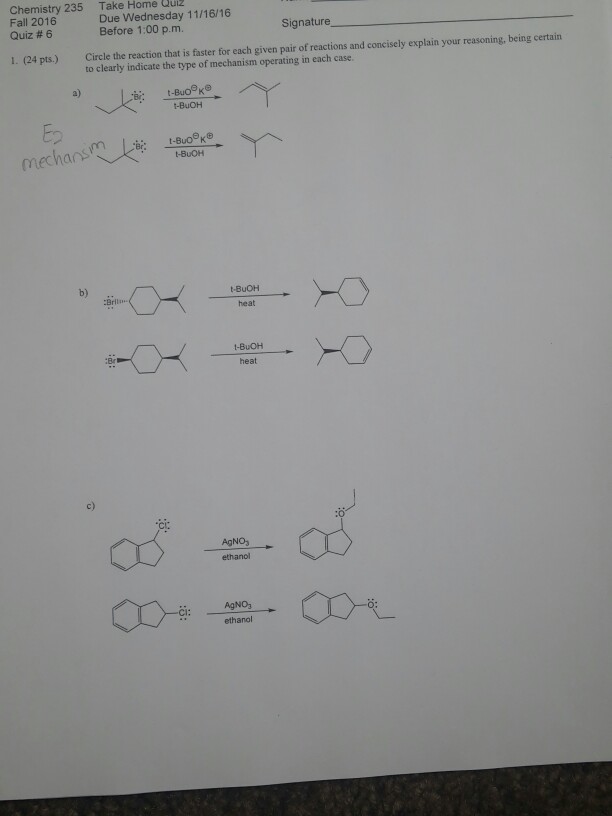 Solved Circle the reaction that is faster for each given | Chegg.com