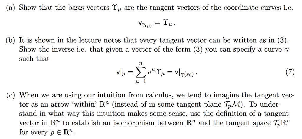 Given a curve γ on a manifold M, ie. an injective map | Chegg.com