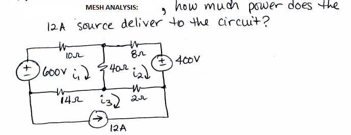 Solved How much power does the 12a source deliver to the | Chegg.com