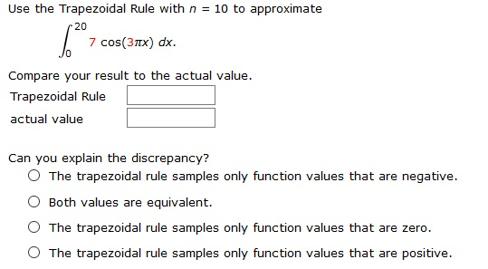 Solved Use the Trapezoidal Rule with n = 10 to approximate | Chegg.com