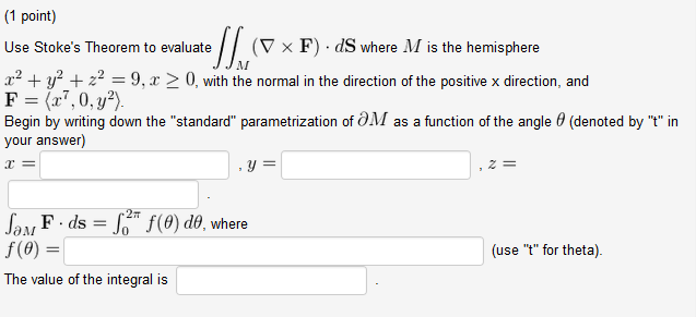 Solved Use Stokes Theorem to evaluate doubleintegral_M | Chegg.com