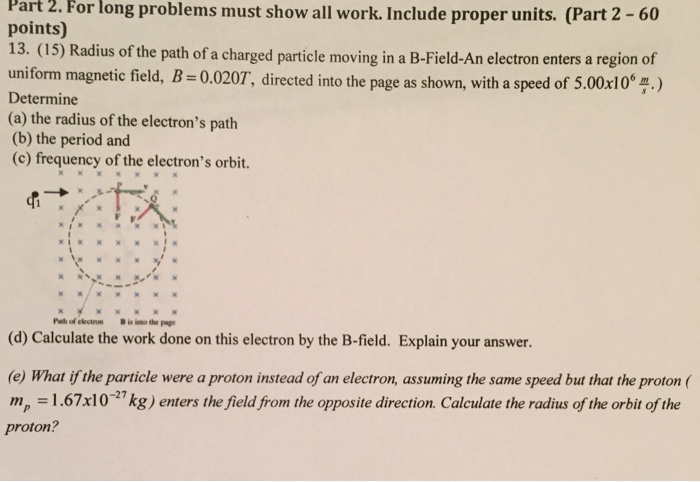 Solved Radius of the path of a charged particle moving in a | Chegg.com