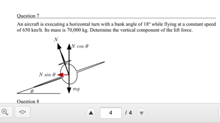 Solved An aircraft is executing a horizontal turn with a | Chegg.com