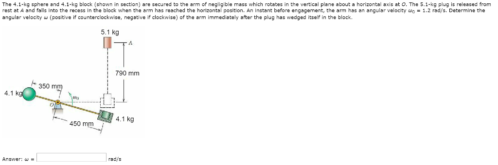 Solved The 4.1-kg sphere and 4.1-kg block (shown in section) | Chegg.com