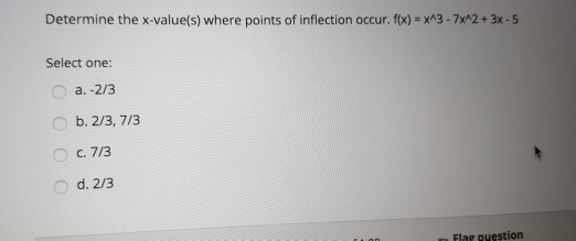 Solved Determine the x-value(s) where points of inflection | Chegg.com