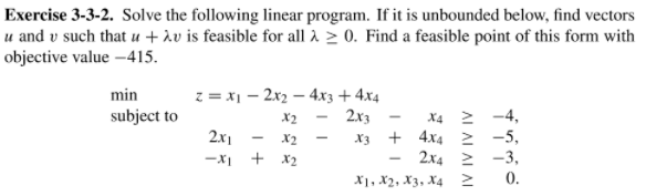 Solved Exercise 3-3-2. Solve the following linear program. | Chegg.com