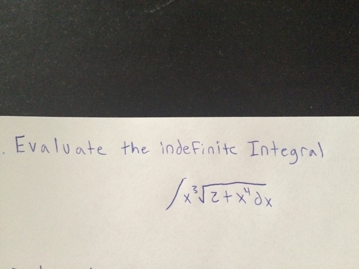 Solved Evaluate the indefinite Integral Integrate x^3 root z | Chegg.com