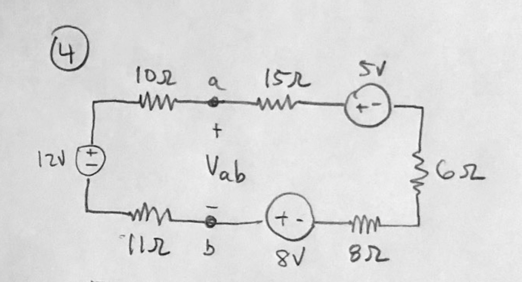 Solved 5. Find the voltage Vab in the circuit shown in the | Chegg.com
