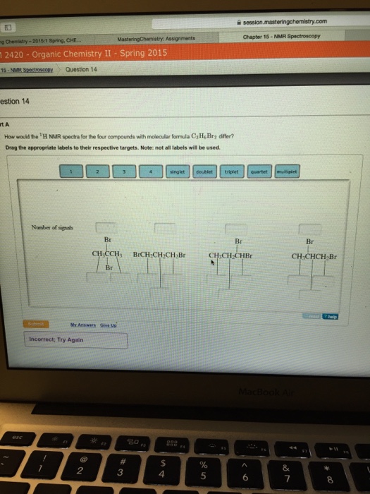 Solved sess Chapter 15-NMR Spectroscopy g Chonistry-2015:1 | Chegg.com