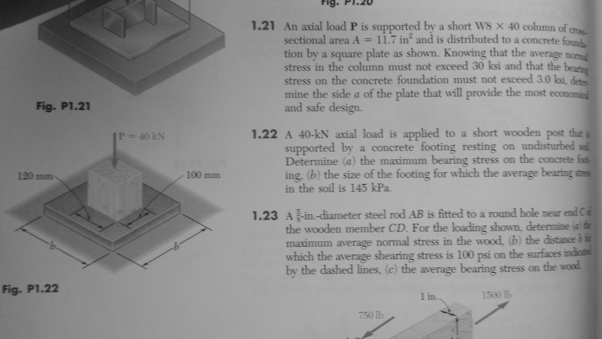 Solved An axial load P is supported by a short W8 times 40 | Chegg.com