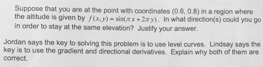calc 3 challenging question. | Chegg.com