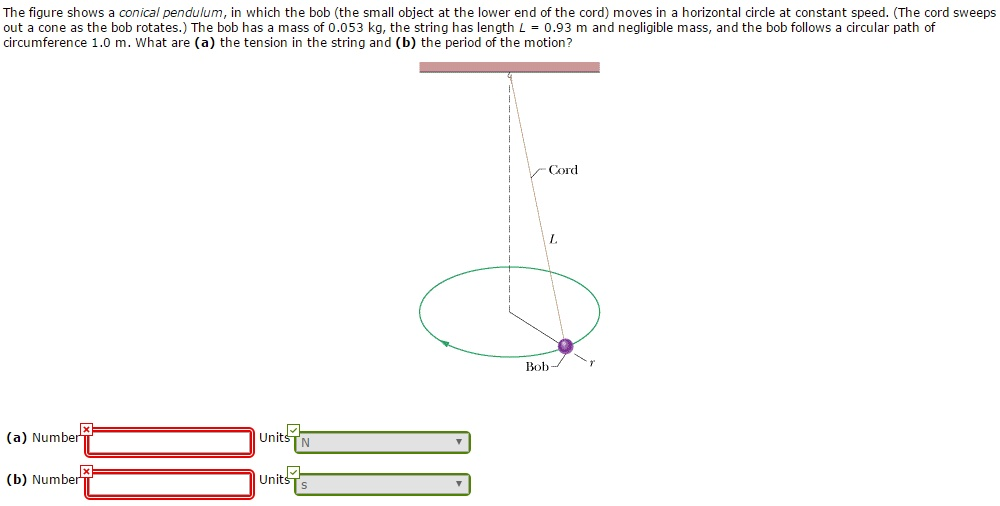 Solved The figure shows a conical pendulum, in which the bob | Chegg.com