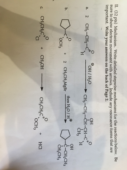 Solved Write detailed stepwise mechanisms for the reactions | Chegg.com