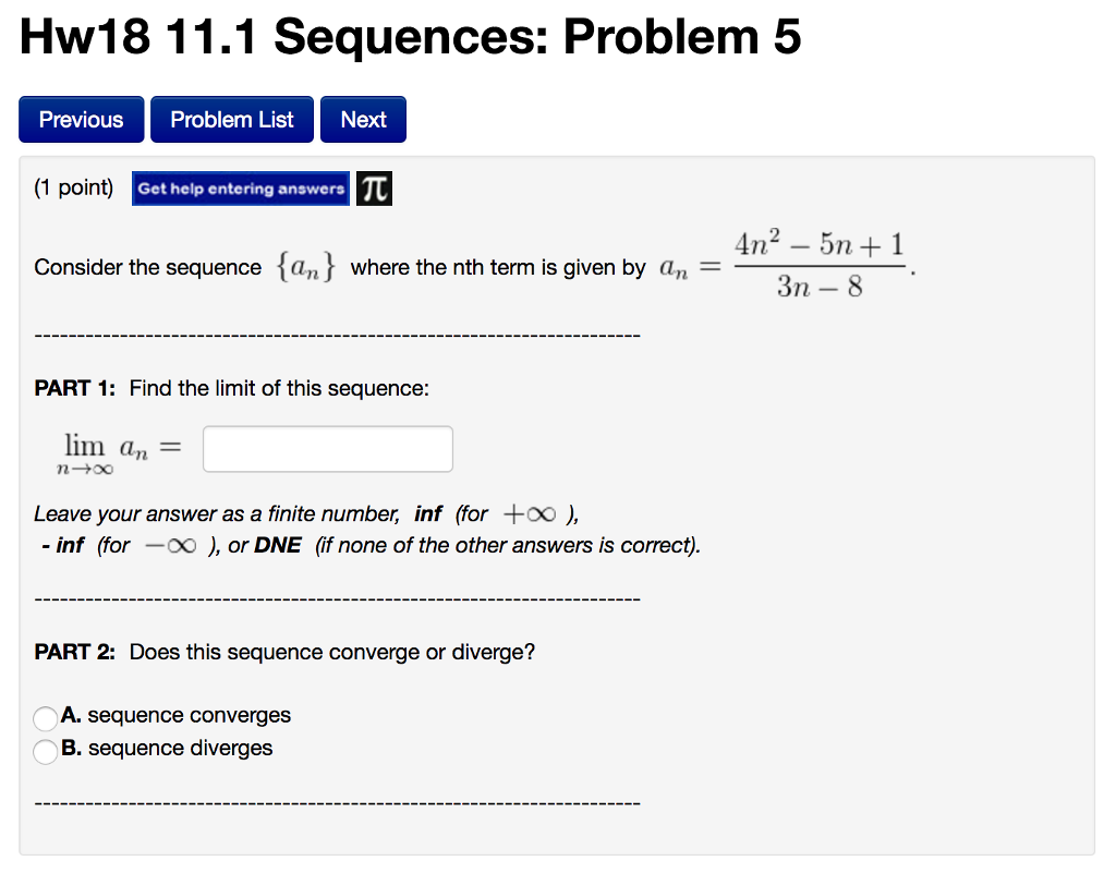 Solved Consider the sequence {a _n} where the nth term is | Chegg.com