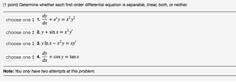 Solved 1 Point Determine Whether Each First Order