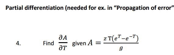 Error Propagation Differentiation
