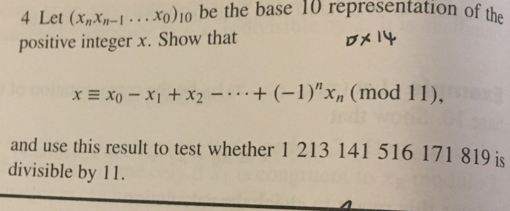 Solved Let (x_n x_n-1 .. x_0)_10 be the base 10 | Chegg.com