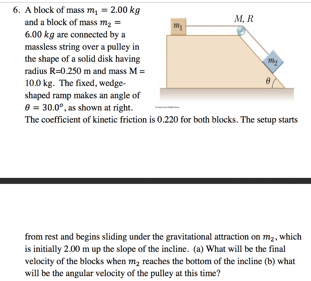 Solved A block of mass m_1 = 2.00 kg and a block of mass m_2 | Chegg.com