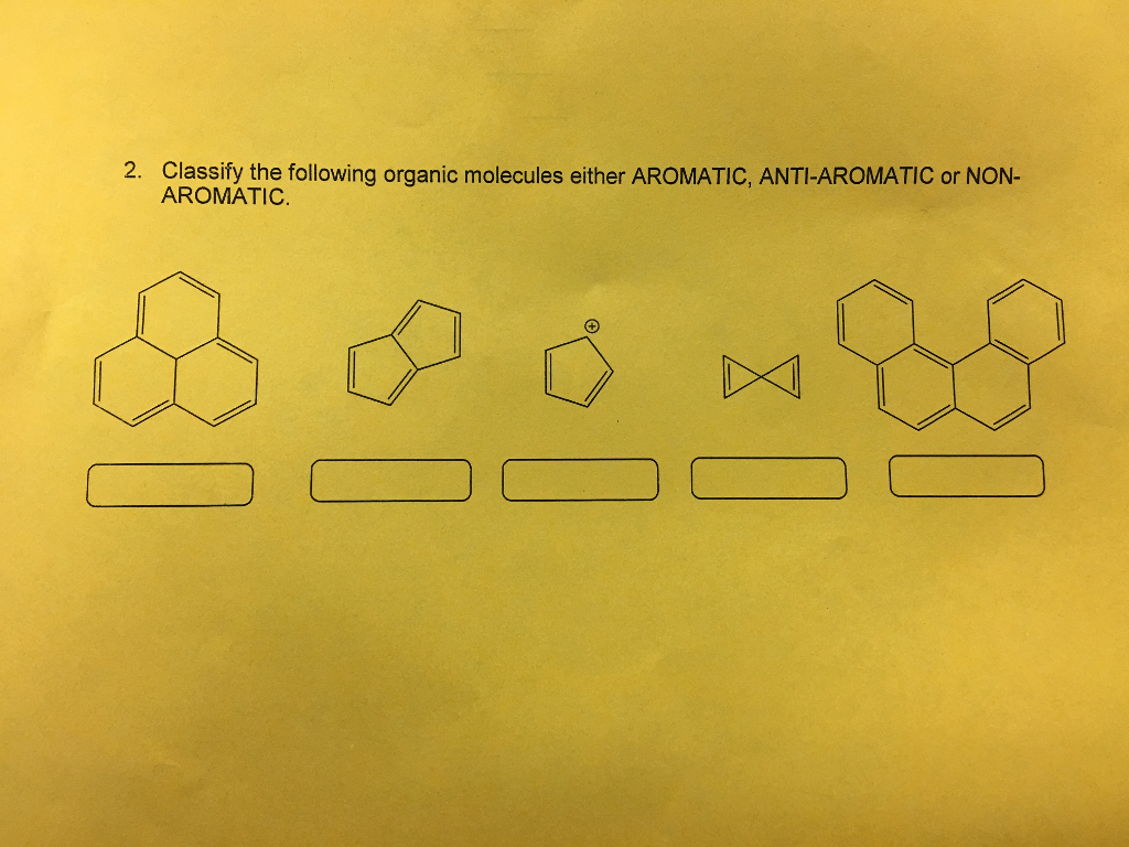 Solved 2. Classify the following organic molecules either | Chegg.com