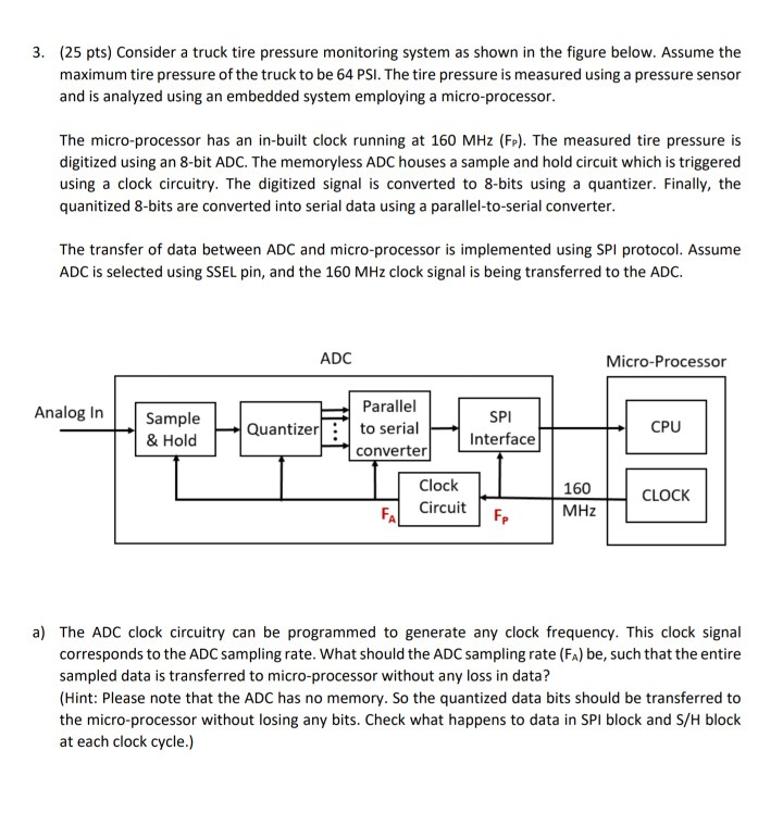 Solved 3. (25 pts) Consider a truck tire pressure monitoring | Chegg.com