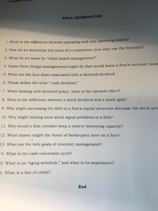 Solved What is the difference between operating and | Chegg.com