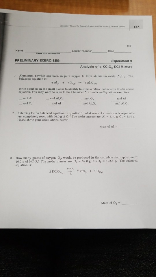 Solved Lalboratory Manual for Genera, Organic,and | Chegg.com