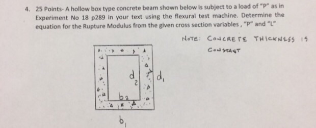 Solved 4. 25 Points. A hollow box type concrete beam shown | Chegg.com