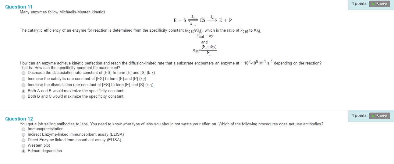 Solved How can an enzyme achieve kinetic perfection and | Chegg.com