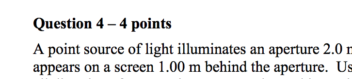 Solved Question 4-4 points A point source of light | Chegg.com