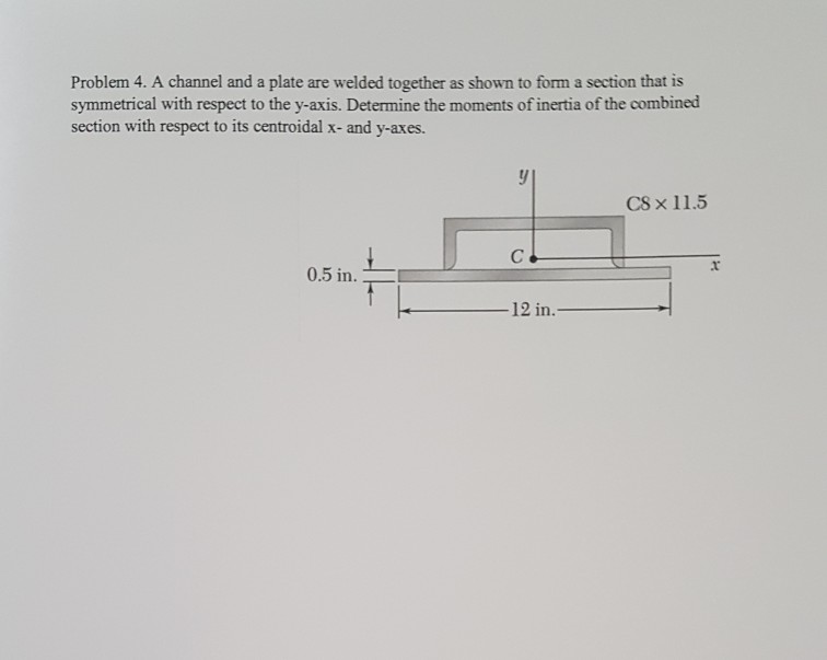 Solved Problem 4. A channel and a plate are welded together | Chegg.com