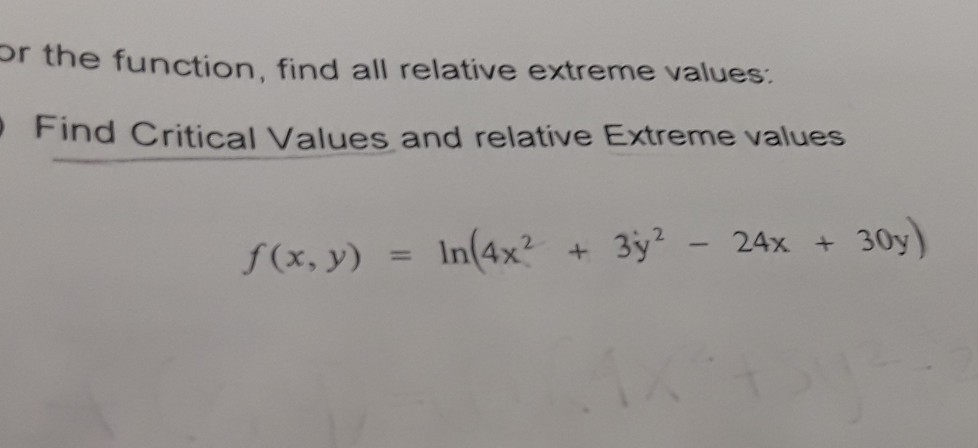 Solved r the function, find all relative extreme values Find | Chegg.com